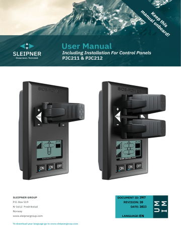 Sleipner PJC212 Control panel Installation Manual | Manualzz