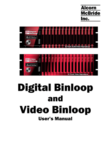 Alcorn McBride Video Binloop User`s manual | Manualzz