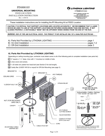 Lithonia Lighting Grad Linear Installation Instructions | Manualzz