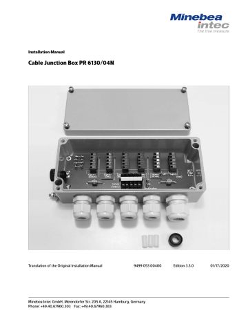 Minebea Intec Cable Junction Box PR 6130/04 Owner's Manual | Manualzz
