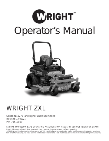 Wright ZXL-WZXL Operator's Manual | Manualzz