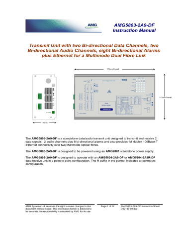 AMG AMG5803-2A9-DF Instruction Sheet | Manualzz