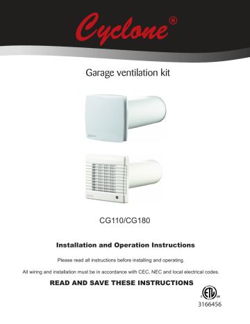 Cyclone CG180 Installation Manual | Manualzz