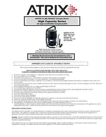 Atrix High Capacity Series Manual | Manualzz