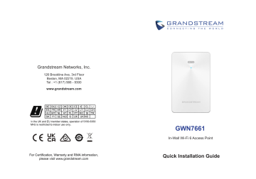 Grandstream GWN7661 Installation Guide | Manualzz
