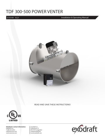 Exodraft TDF300-500 Owner's Manual | Manualzz