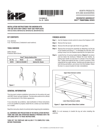 Astria Fireplaces Envy CD Instruction Sheet | Manualzz