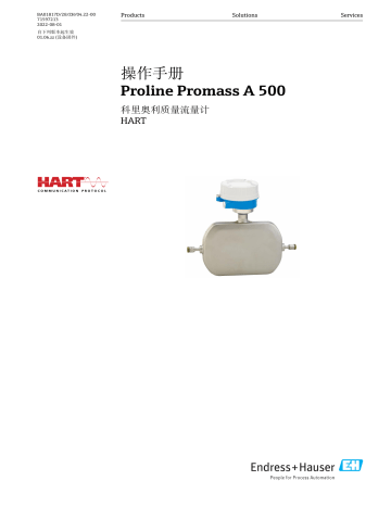 Endres+Hauser Proline Promass A 500 取扱説明書 | Manualzz