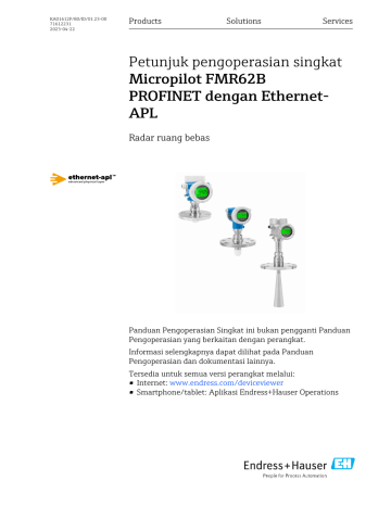 Endres+Hauser KA Micropilot FMR62B PROFINET quick guide | Manualzz