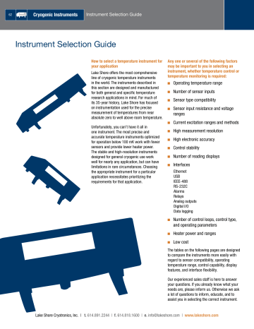 LakeShore 224 Temperature Monitor Guide | Manualzz