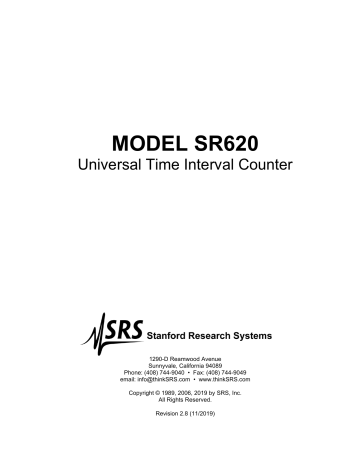 SRS SR620 Frequency Counter Owner's Manual | Manualzz