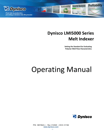 Dynisco LMI5000 Operating Manual | Manualzz