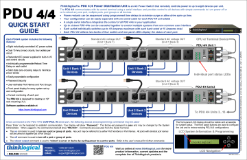 Thinklogical Remote Power Distribution Unit PDU Quick Start Guide ...