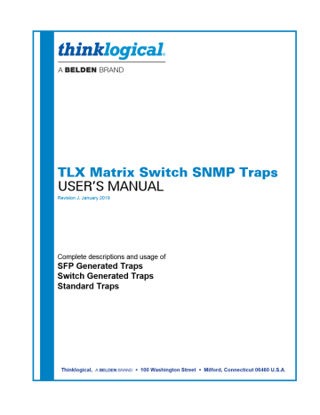 Thinklogical TLX Matrix Switch SNMP Traps Manual | Manualzz