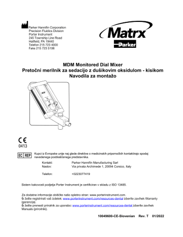Porter Matrx MDM Flowmeter Installation manual | Manualzz