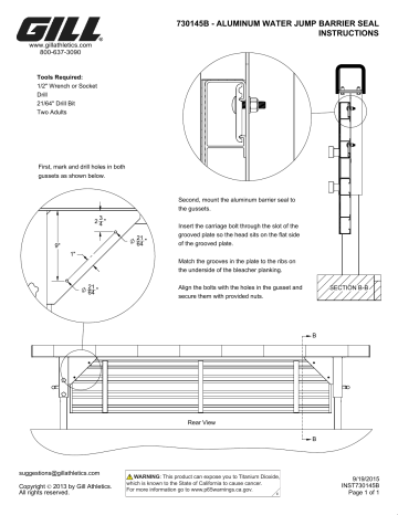 Gill WATER JUMP BARRIERS Instructions | Manualzz