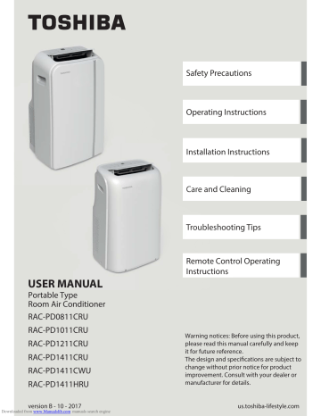 Toshiba RACPD1211CRU Air Conditioner Owner's Manual | Manualzz