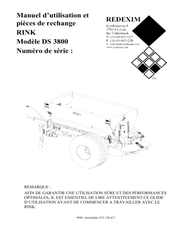 Redexim Rink DS3800 Manuel du propriétaire | Manualzz