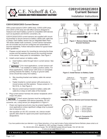 C.E. Niehoff C2031/C2032/C2033 Current Sensor Installation Instructions ...