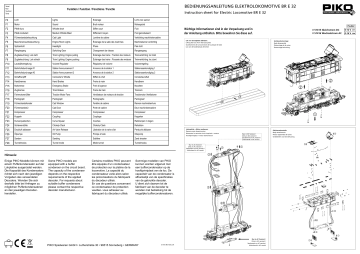 Piko 51415 BR 132 Electric loco DB IV Sound Parts Manual | Manualzz