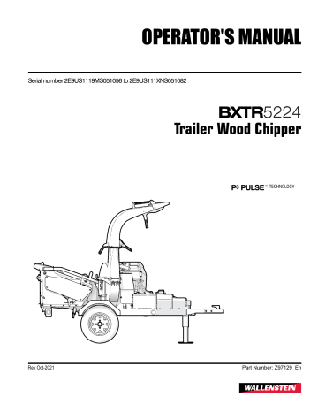 Wallenstein BXTR5224 Wood Chipper Operator's Manual | Manualzz