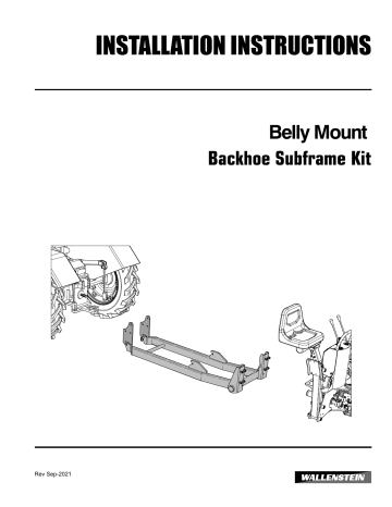 Wallenstein Belly Mount Backhoe Subframe Kit Installation Instructions ...