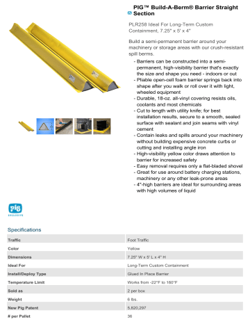 New Pig Build-A-Berm Barrier Owner's Manual | Manualzz