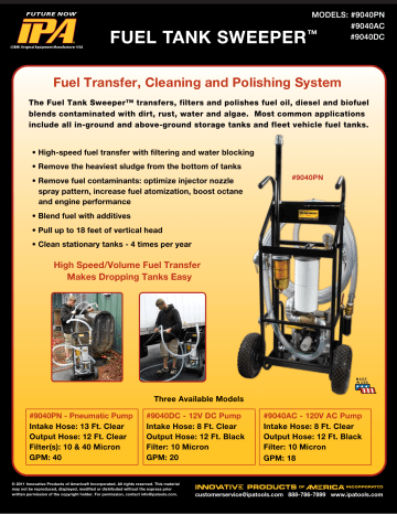 IPA Fuel Tank Sweeper Owner's Manual | Manualzz