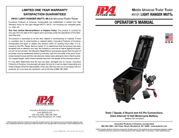 IPA 9101 Light MUTT RV and Utility-Type Trailer Light Tester Operator's ...
