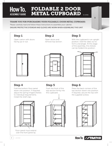 Stratco metal cupboard SS-10361 Assembly Guide | Manualzz