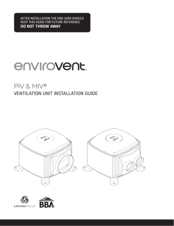 EnviroVent MIV Loft Mounted Unit Installation Guide | Manualzz