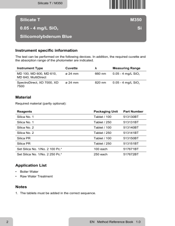 Lovibond Procedure Single Method Instruction manual | Manualzz