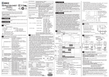 IDEC HE6B Enabling Switch Instruction Sheet | Manualzz