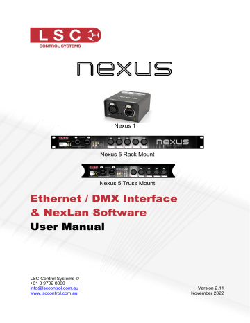 LSC NEXUS User Manual | Manualzz