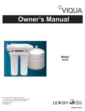 VIQUA RO-4S Four Stage Reverse Osmosis System Product Manual | Manualzz
