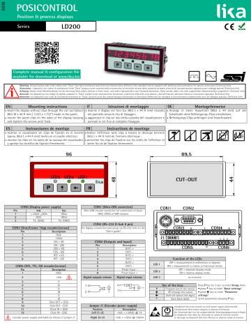 Lika LD200 Quick Reference | Manualzz