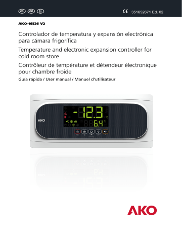 AKO AKO-16526 V2 Temperature and electronic expansion controller for cold room store Quick guide ...