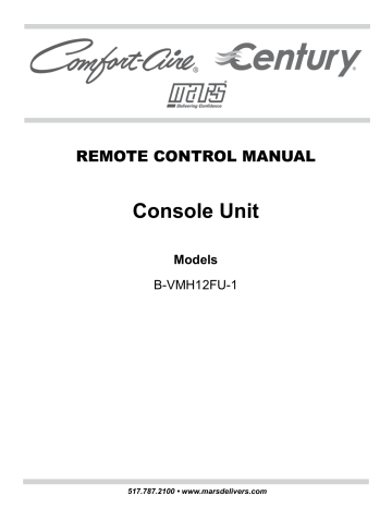 MARS Mini-Splits B-VMH12FU-1 Remote Control Owner's Manual | Manualzz