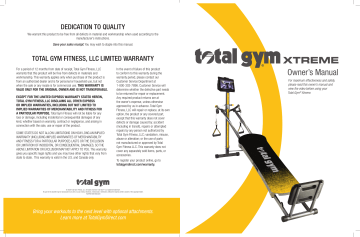 Total Gym Xtreme Owner's Manual | Manualzz