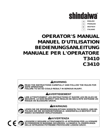 Shindaiwa T3410 Chain Saw Operator's Manual | Manualzz