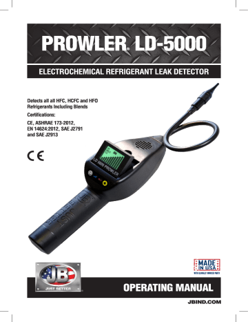 JB LD-5000 PROWLER Leak Detector Manual | Manualzz