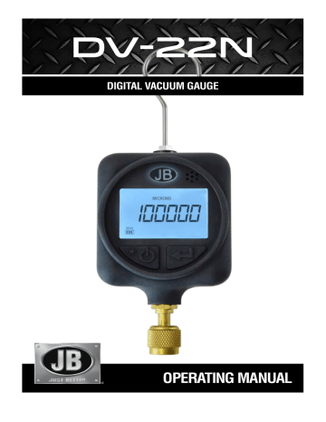 JB DV-22N Digital Vacuum Gauge Operating instructions | Manualzz
