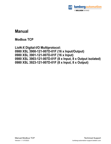 Hirschmann Modbus TCP Digital-I/O Manual | Manualzz