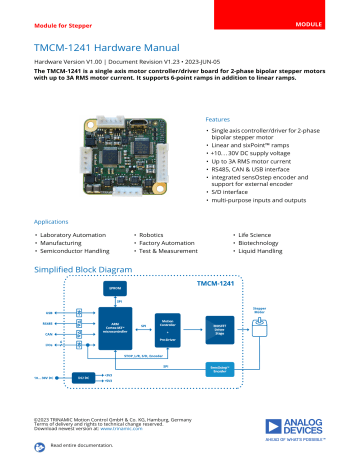 Trinamic TMCM-1241-TMCL Module Owner's Manual | Manualzz