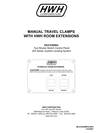 HWH Travel Clamps Automatic Retention System Service Manual | Manualzz