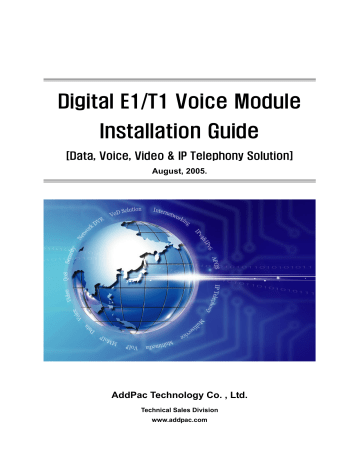 AddPac Digital E1/T1 Installation Guide | Manualzz