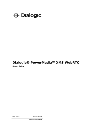 Dialogic PowerMedia XMS WebRTC Guide | Manualzz