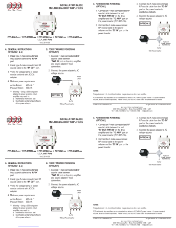 PCT PCT-MA210 SERIES Installation Manual | Manualzz