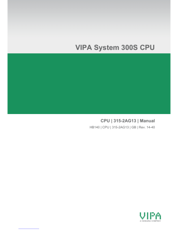 VIPA System 300S CPU 315-2AG13 Manual | Manualzz