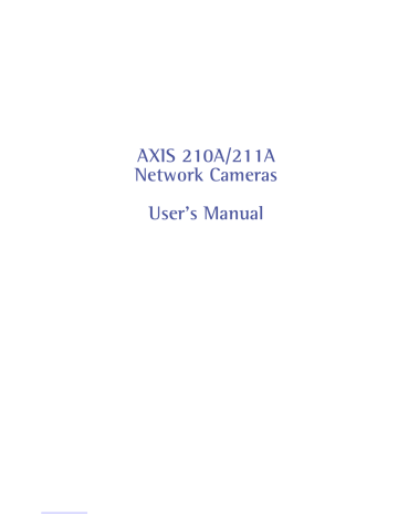 Axis Axis 210 User's Manual | Manualzz